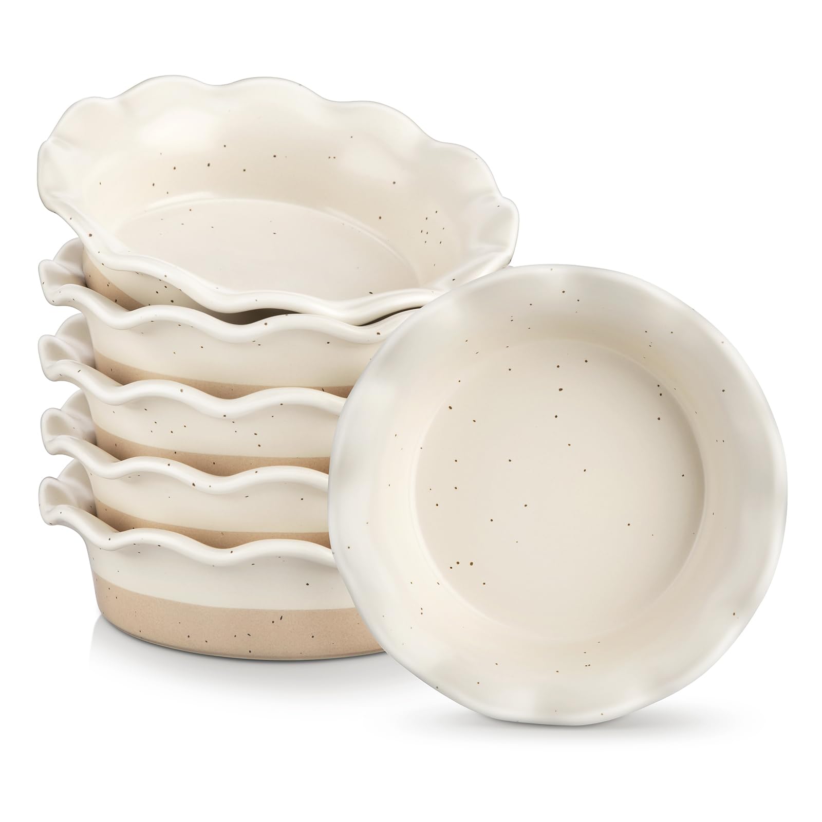 vancasso Mini Pie Pans Set of 6, 5.2 Inch Ceramic Deep Dish Pie Plates ...