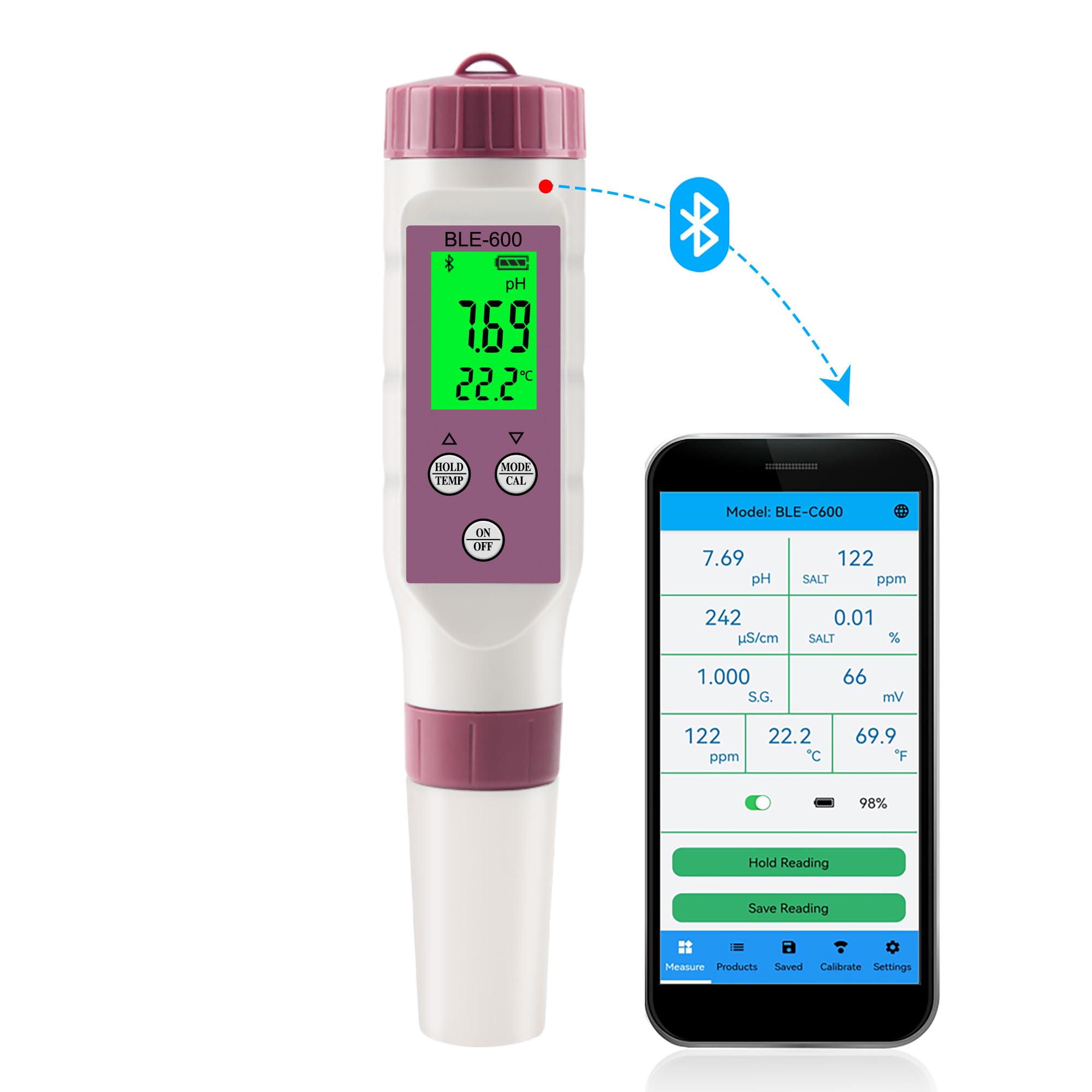 Mua PH Meter Smart Bluetooth Water Tester,7-in-1 Tds Meter/Salinity ...