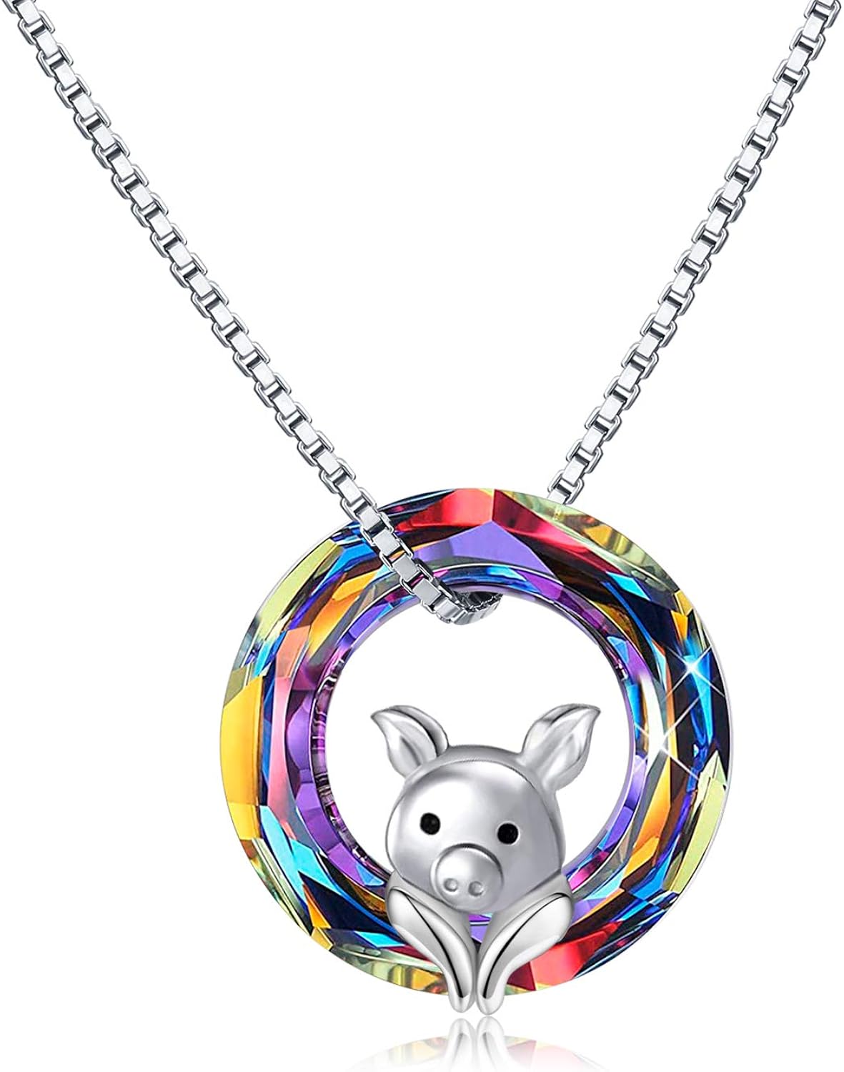 JUSTKIDSTOY Pig Necklace Jewelry 925 Sterling Silver Cute Animal ...