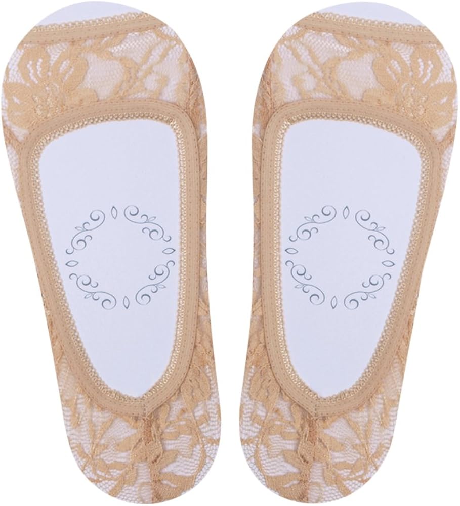 Womens Floral Lace Stretch Open Toe Footsie Socks Lightweight Low Cut ...