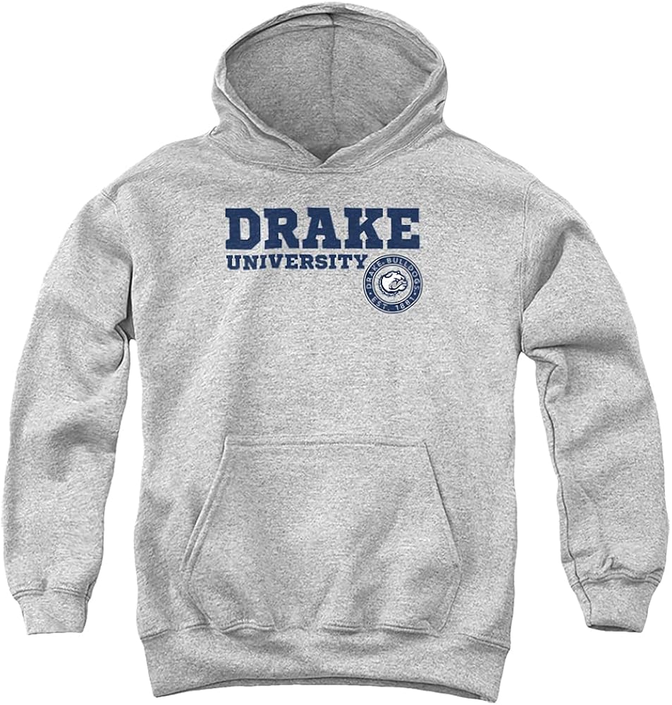 Amazon.com: Drake University Official Block Text Unisex Youth Pull-Over ...