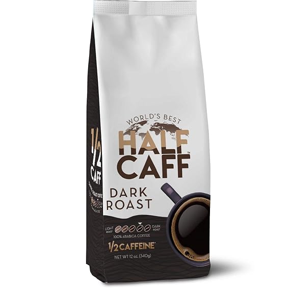 Amazon.com : World's Best Half Caff Ground Coffee (Dark Roast Half ...