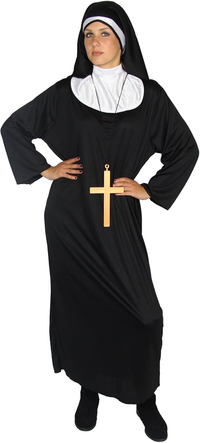 FOXXEO Black nun costume for ladies fascine carnival churches motto ...