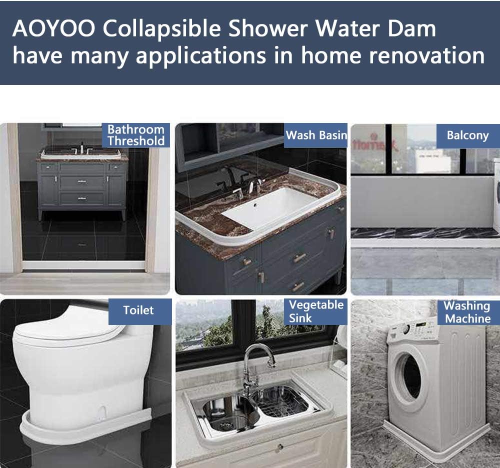 Water Dam Collapsible Shower Threshold Water Dam Shower Barrier and ...