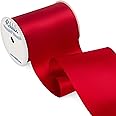 Amazon.com: Ribbli Red Satin Ribbon 4 Inch Wide Red Ribbon for Wedding ...