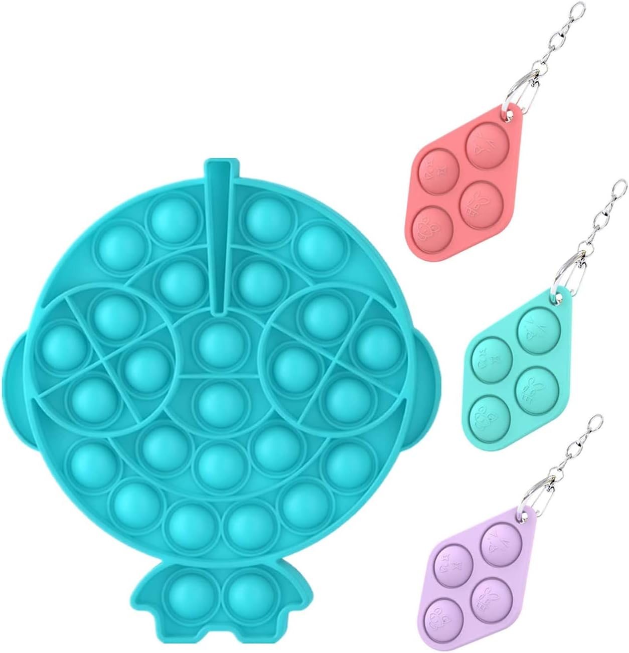 Ammoi Fidget Toy Set, Anti Stress Toy Set, Push pop Bubble with 3-pack ...