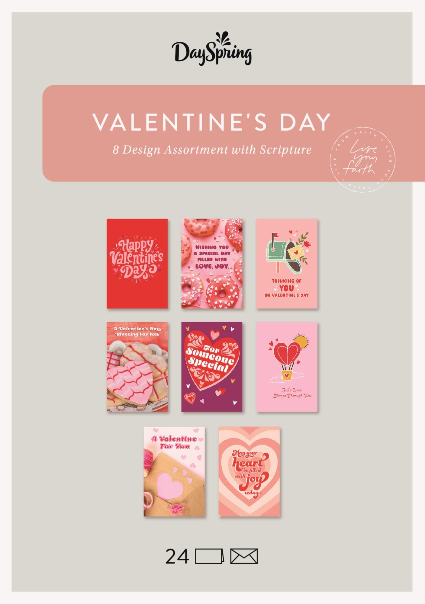 DaySpring - Happy Valentine's Day Card Assortment - 8 Design Assortment ...
