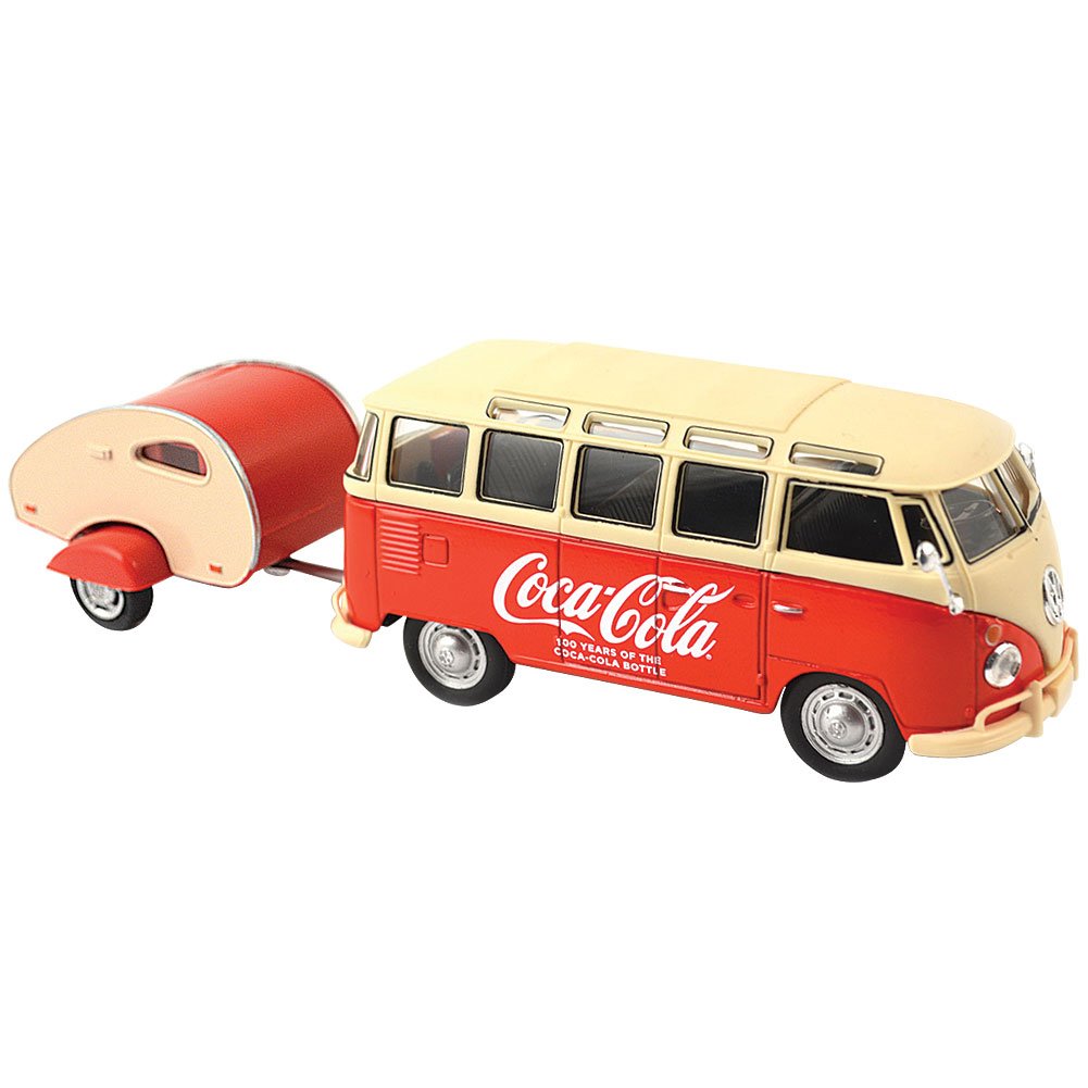 Buy Coke 1962 VW Samba Bus With Trailer Die Cast 1/43 Scale Coca-Cola ...