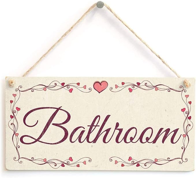 Amazon.com: Bathroom - Love Heart Design Home Accessory Gift Sign ...
