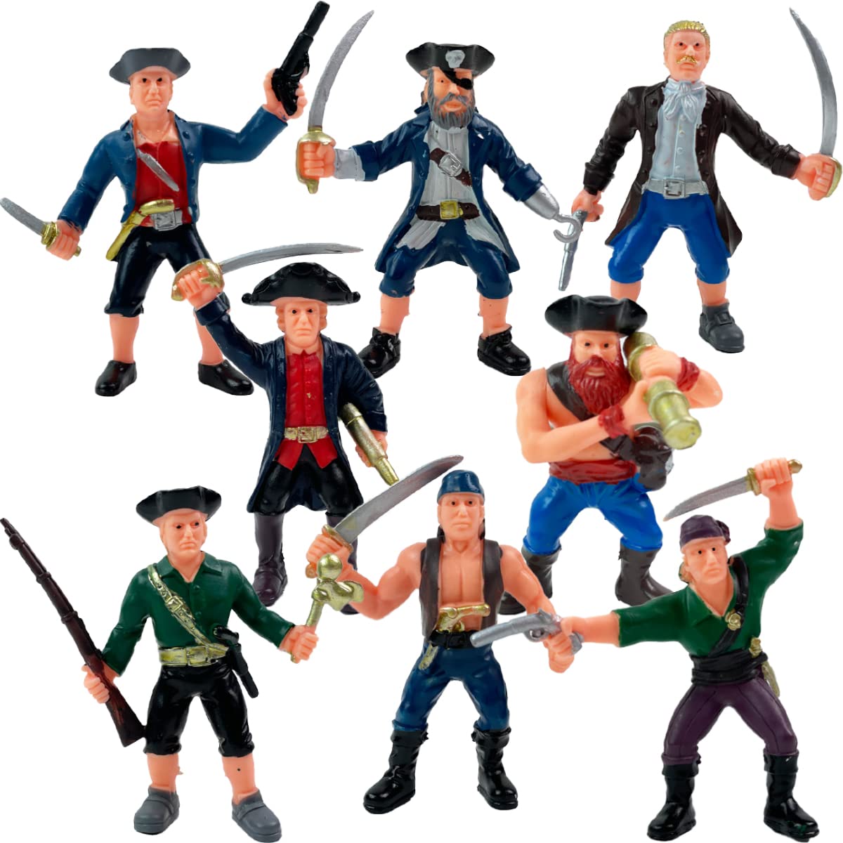 Mua 8 PCS Pirate Action Figures Toys Playset, 3" Little Plastic People ...
