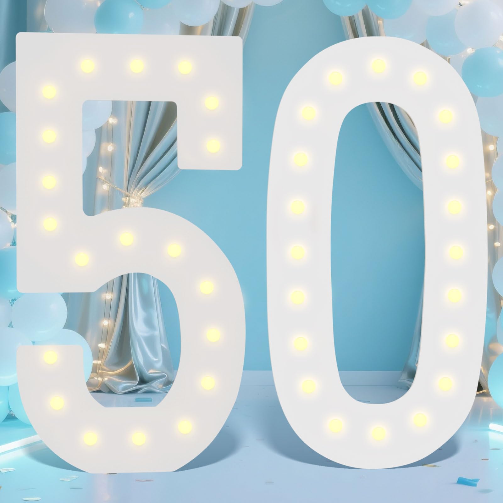 LOBOOM 4FT Light Up Numbers,Giant Marquee Number Big Mosaic Number for ...