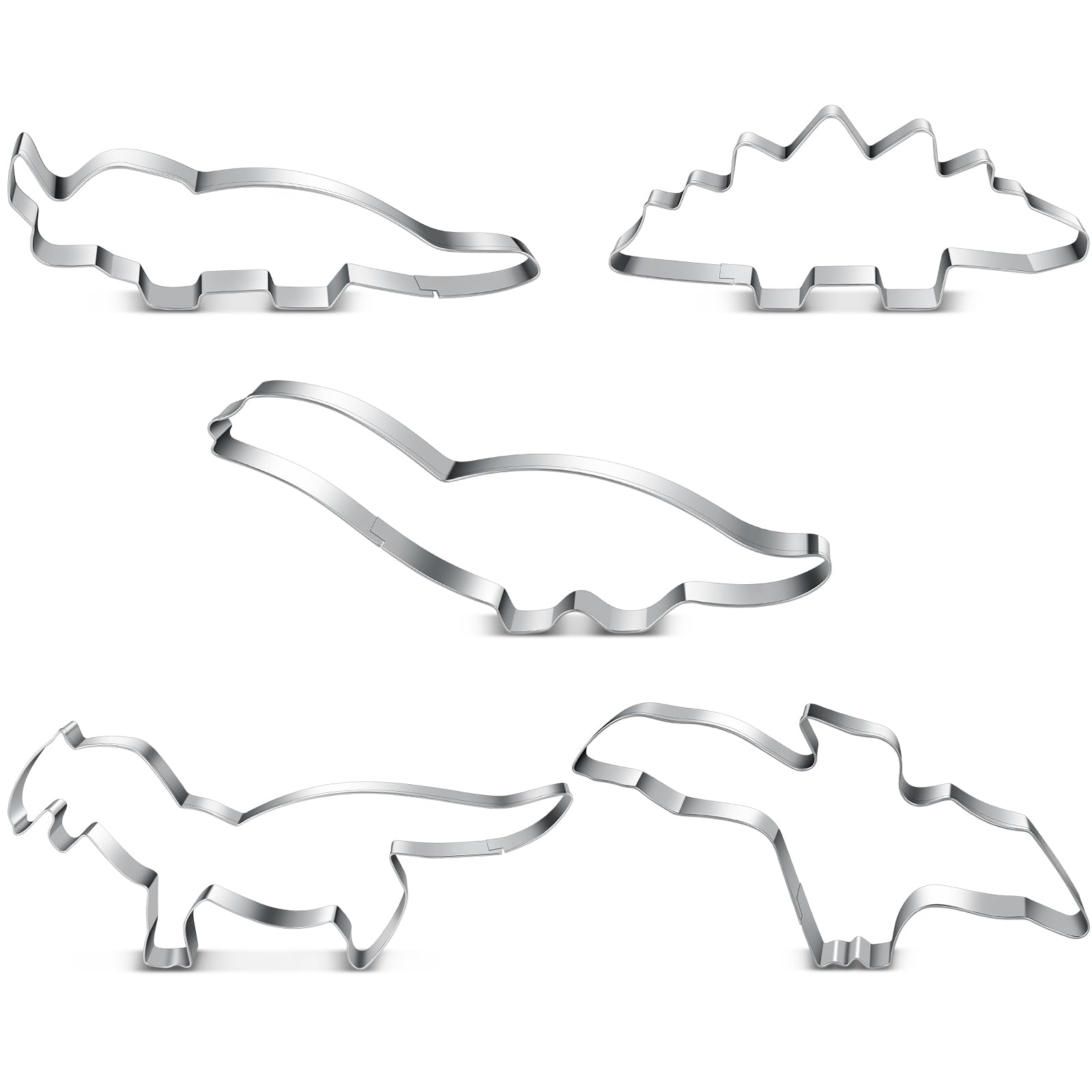 Dinosaur Cookie Cutter 5 Different Types Molds Shapes Set Sandwich ...
