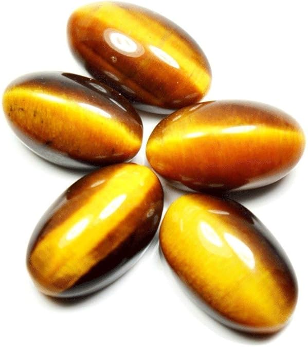 JewelryOnClick Real Tiger Eye Gemstone Total Weight 45 Carat 5 Pcs ...
