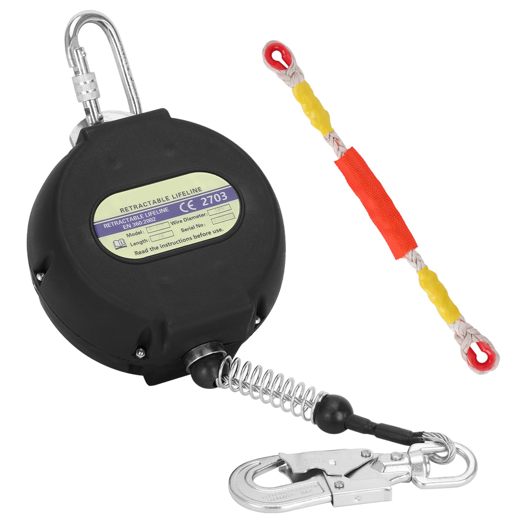 20 FT Retractable Safety Lanyard, Self Retracting Lanyard 20 FT with ...