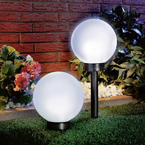 Amazon.com: 2-Pack 5.9"x5.9" Solar Stake Globe Bright White LED Garden ...