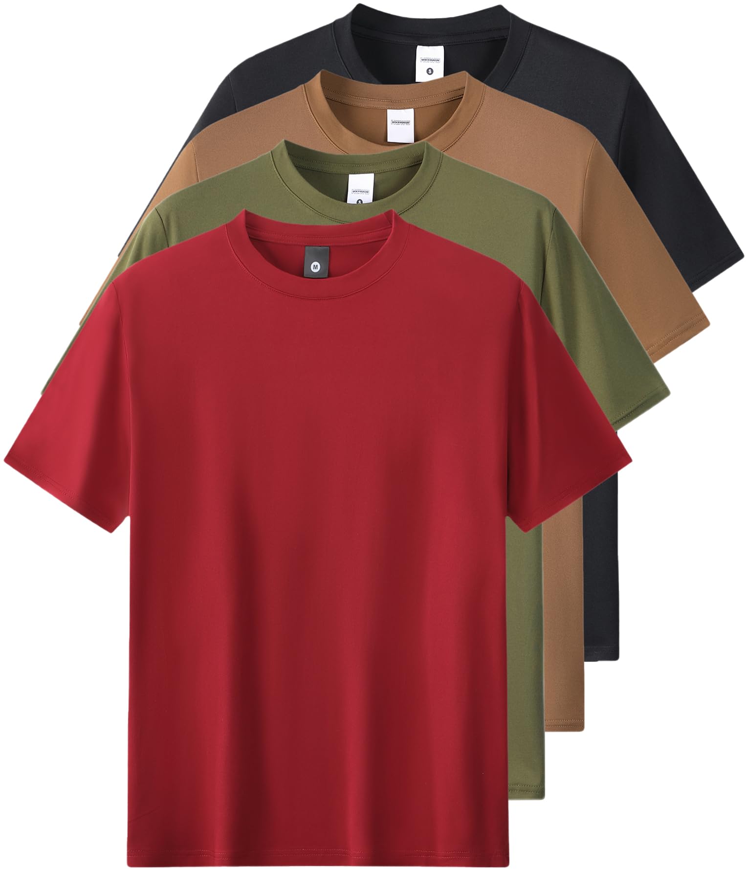 4 Pack Tee, Men's Crew Neck T-Shirts, Short Sleeve for Summer, Wearable ...