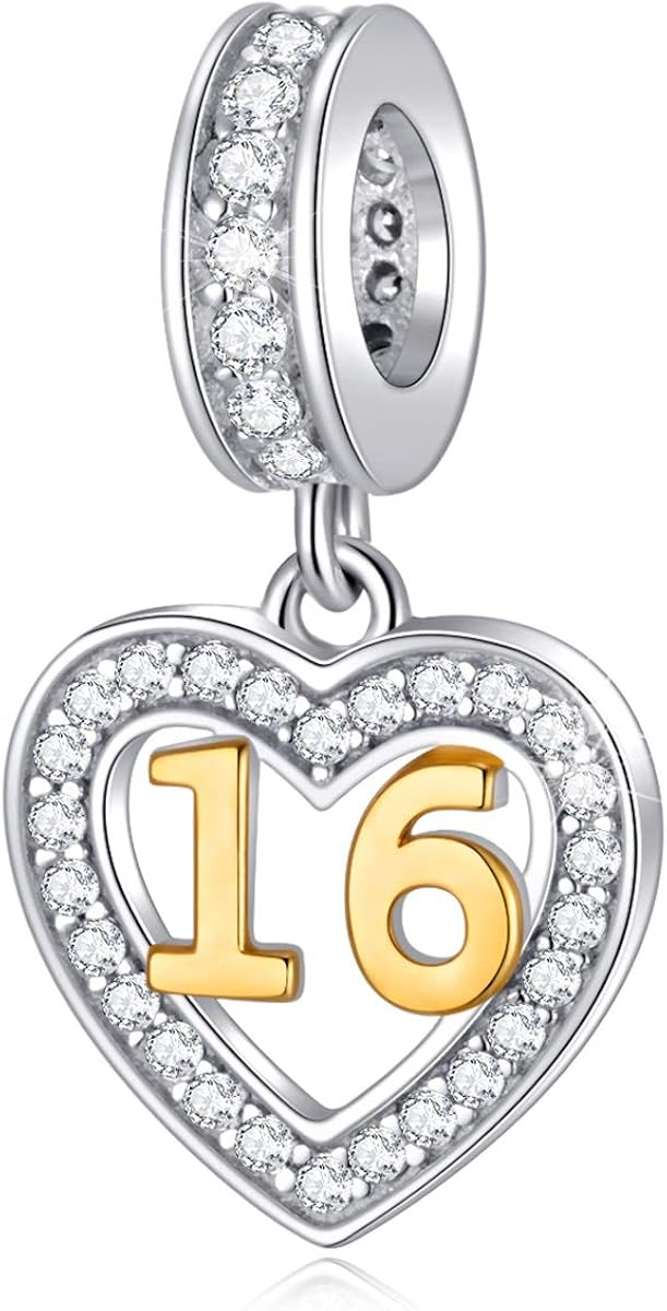 Amazon.com: EMOSTAR 16 Years of Love Birthday Charms fits Pandora Women ...