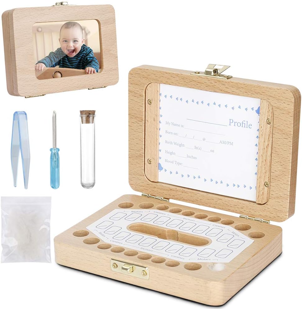 IWILCS Baby Teeth Box, Teeth Saves Box, Tooth Keepsake Box, Milk Teeth ...