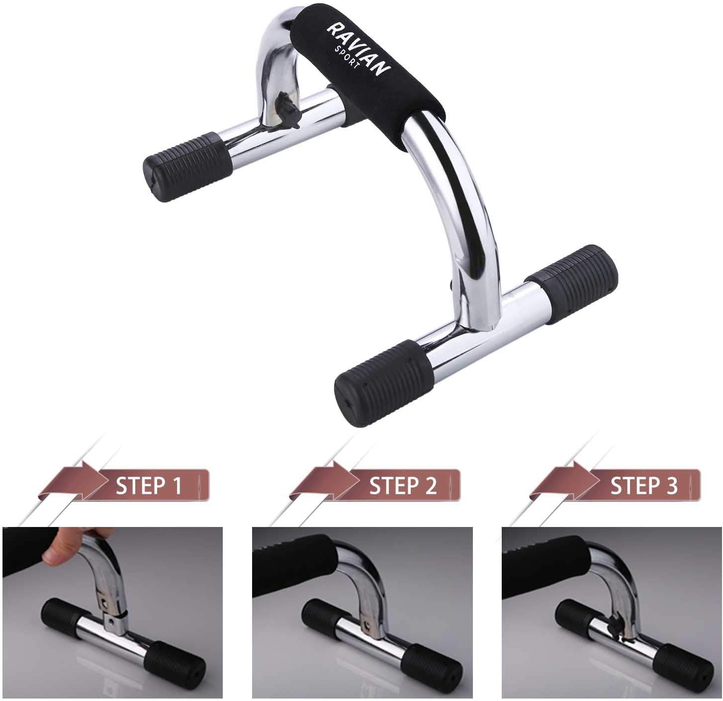 RAVIAN Push Up Stand-Ergonomic Pair of Push Up Bars with Non-Slip Foam ...