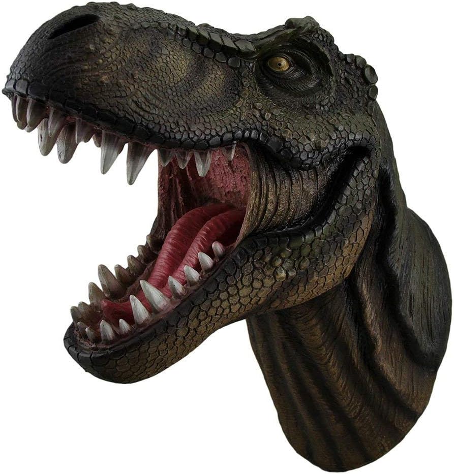 DWK Massive Wall Mounted Dinosaur Head Sculpture – Hand Painted Statue ...