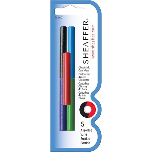 Sheaffer Skrip Fountain Pen Classic Ink Cartridge - Pack of 5, Assorted ...