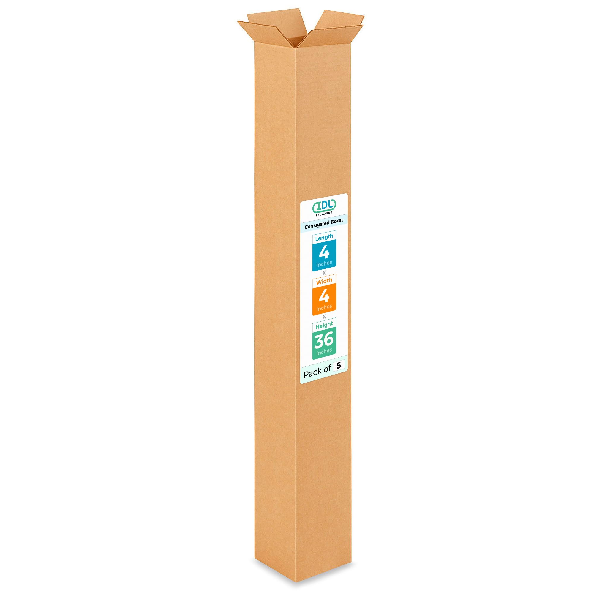 IDL Packaging Tall Corrugated Shipping Boxes 4"L x 4"W x 36"H (Pack of ...