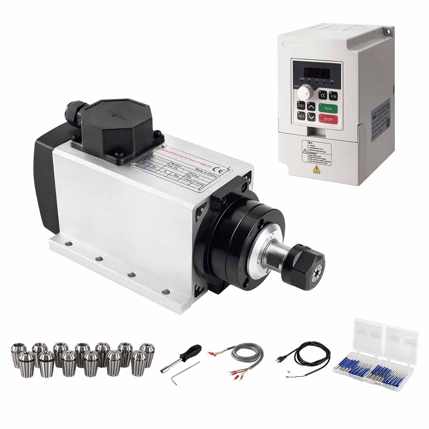 CNC Spindle Kits, 110V 2.2KW 2200W Air Cooled Spindle Motor Square CNC ...