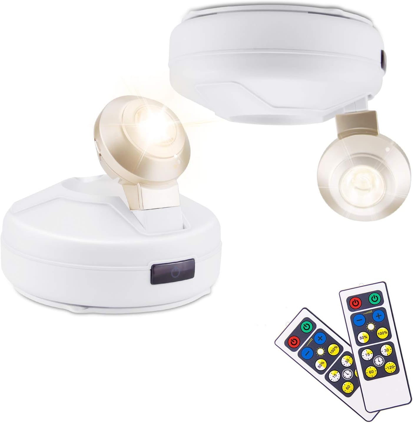 BIGLIGHT Battery Operated Accent Lights, Wireless Spotlight, LED Puck ...