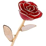 Rosa Real Bañada en Oro 24k, Hecho a Mano con Láminas de Oro y Rosa ...