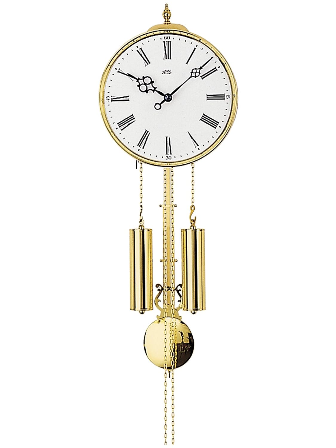 Pendeluhr AMS 348 Wanduhr mit Pendel Gehäuse Messing: Amazon.de: Schmuck