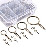 Amazon.com: Swpeet 300Pcs Key Chain Rings Kit, 100Pcs Keychain Rings with Chain and 100Pcs Jump ...