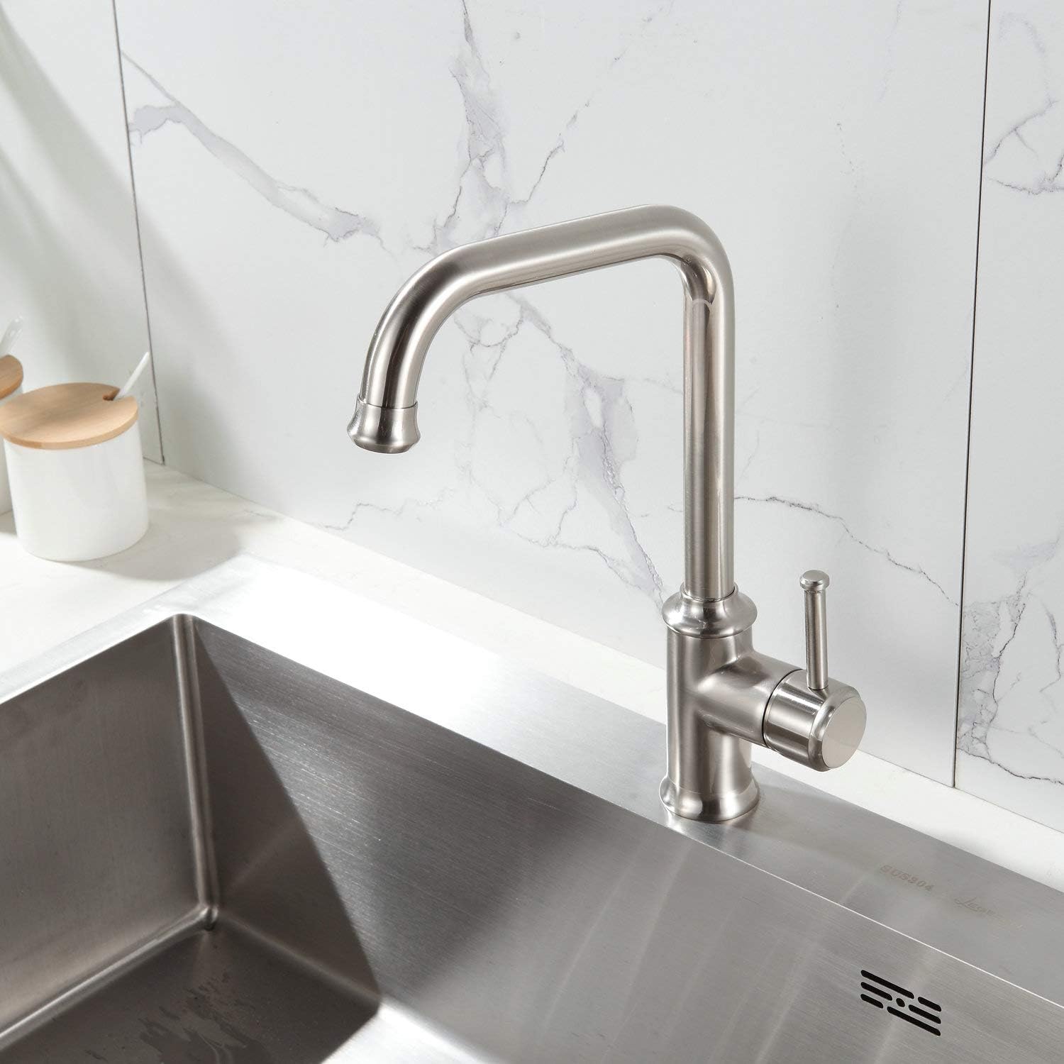 Commercial Kitchen Taps Single Handle 1 Hole Mount Contemporary Modern ...