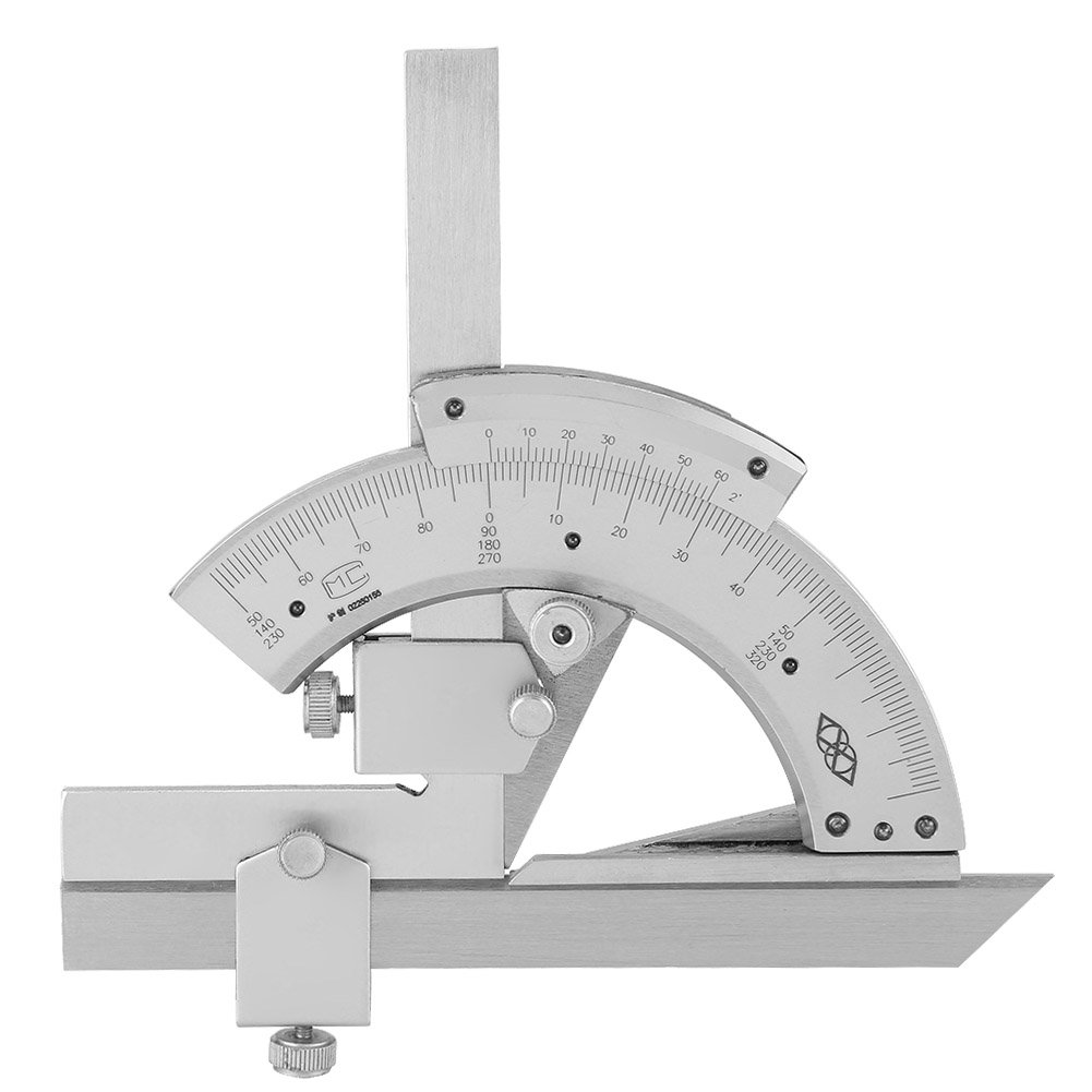 Universal Carbon Steel Vernier Bevel Protractor 0-320°, Accuracy Angle ...