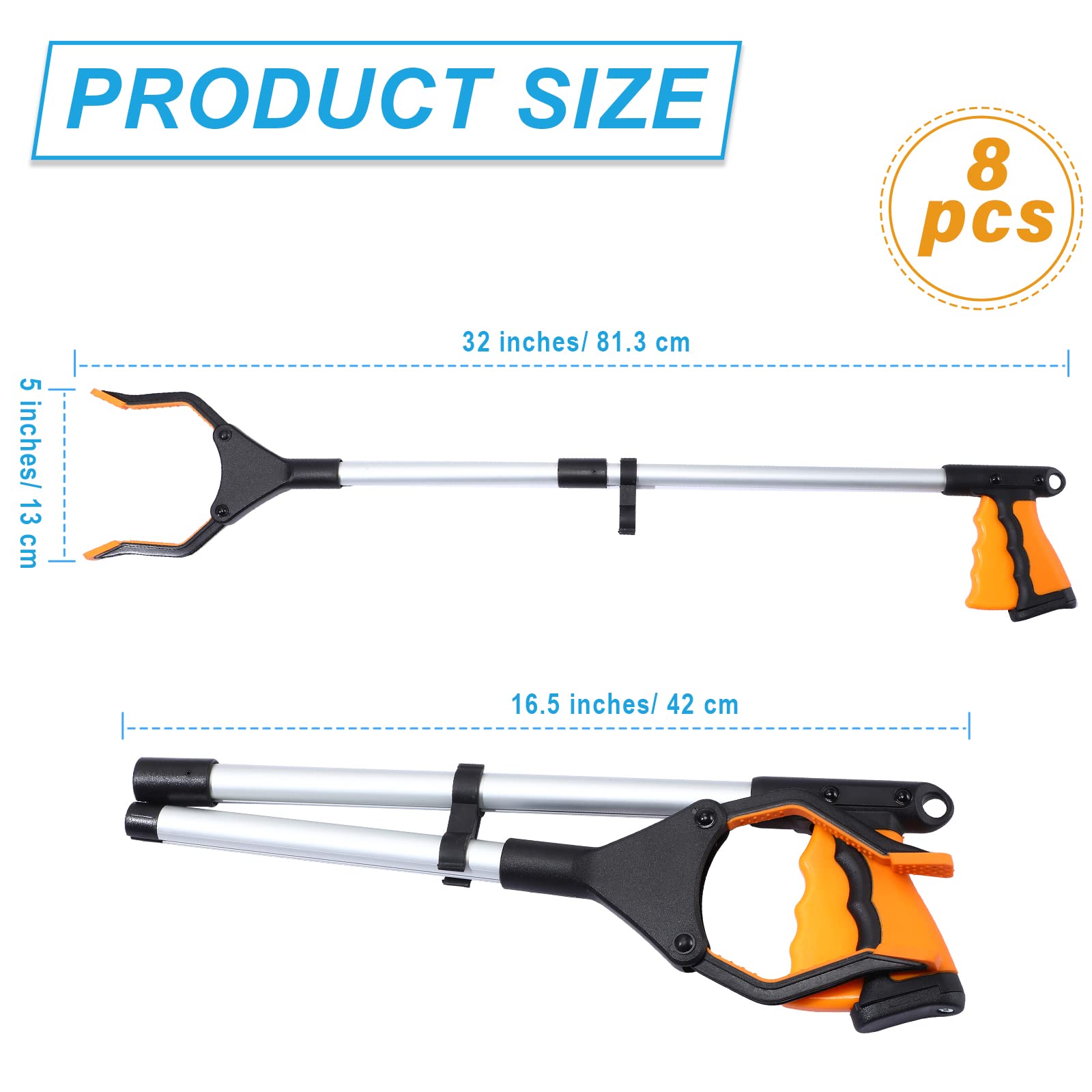 Mua Ctosree 8 Pack 32" Trash Grabber Reacher Tool for Elderly, Foldable ...