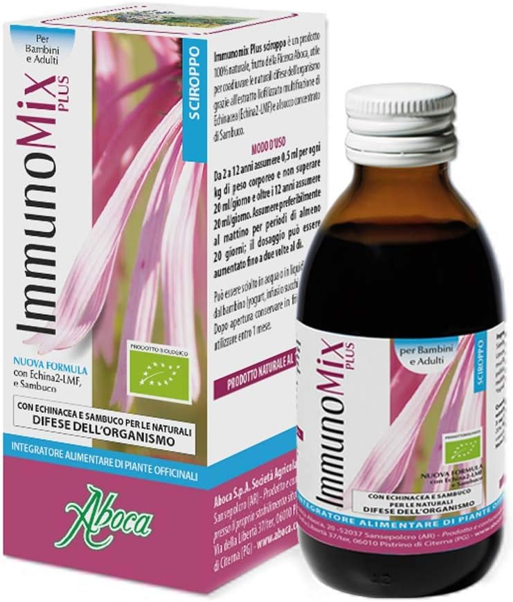 2 ABOCA IMMUNOMIX PLUS SCIROPPO 210G ECHINACEA SAMBUCO PER LA DIFESA DELL'ORGANISMO: Amazon.it ...