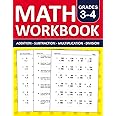Math Workbook Grade 3 & 4 Addition, Subtraction, Multiplication, and ...