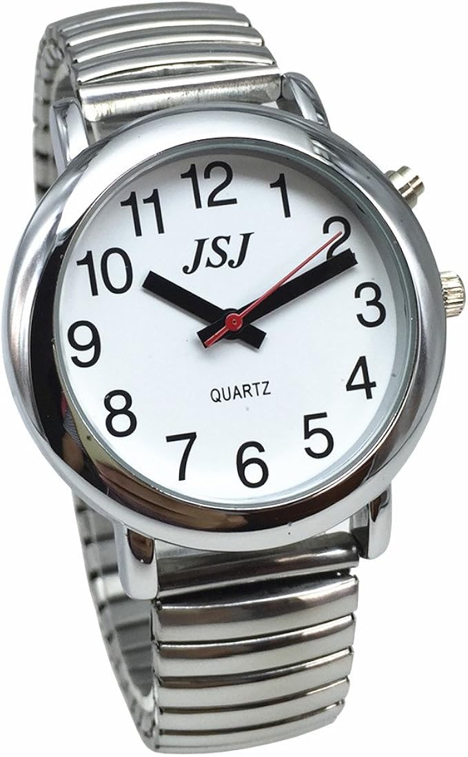 English Talking Watch with Alarm Expanding Bracelet，Talking Date and ...