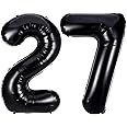 Amazon.com: Black 27 Number Balloons, 40 Inch Giant Number 27 Balloons ...