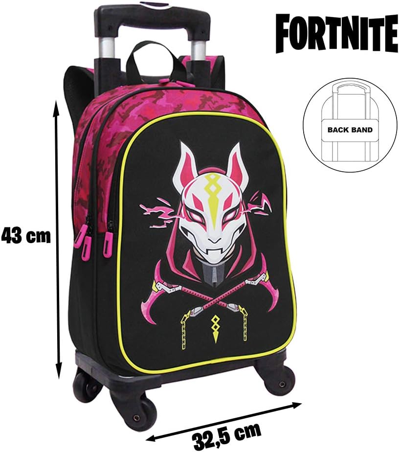 Fortnite Max Drift 4-Wheel Multi-Directional Swivel Trolley Backpack ...