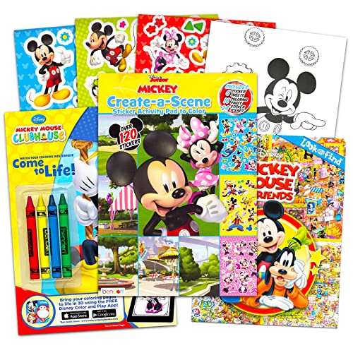 Disney Mickey Mouse Sticker Activity Books for Kids - Bundle with ...
