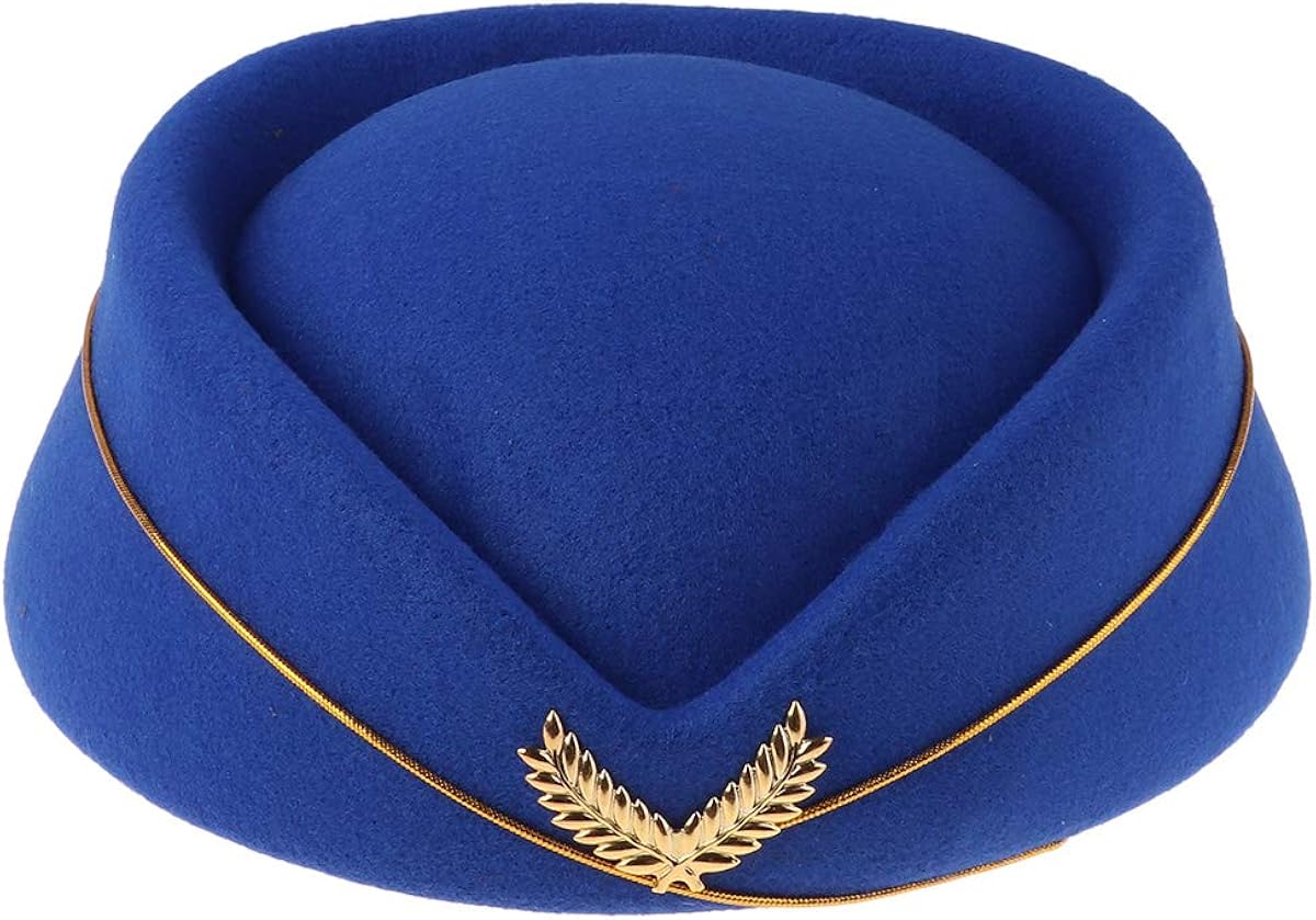 iiniim Women Air Hostess Hat Imitation Wool Felt Stewardess Hat ...