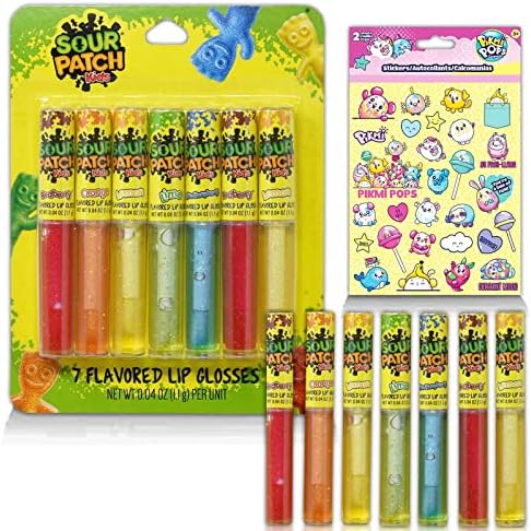 Sour Patch Kids Party Favors Gloss Set for Kids - Bundle with 7 Sour ...