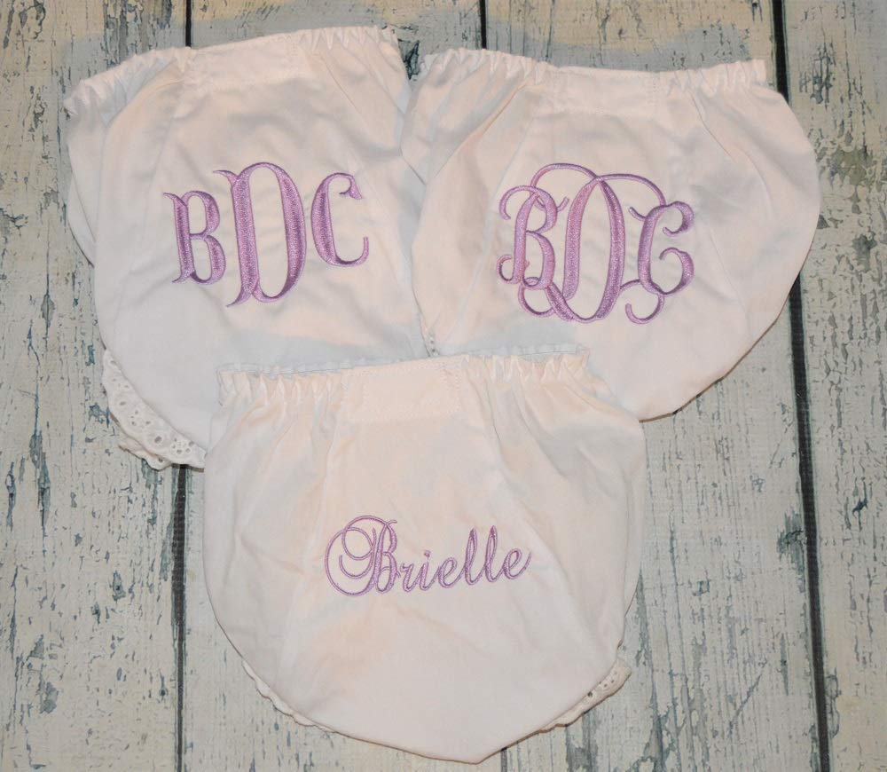 Amazon.com: Personalized set of 3 Baby Bloomer, Monogram Diaper Covers ...