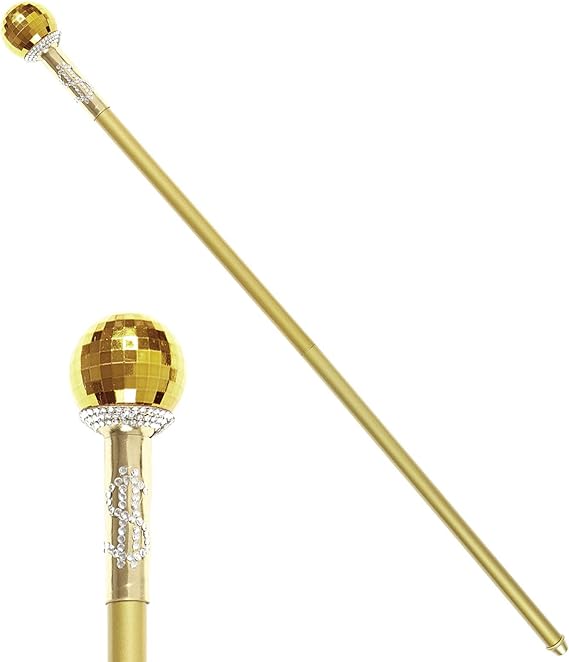 Gold Collapsible Pimp Cane 70's Fancy Dress: Amazon.co.uk: Clothing