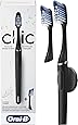 Oral B Clic Manual Toothbrush, Matte Black, with 2 Replaceable Brush ...