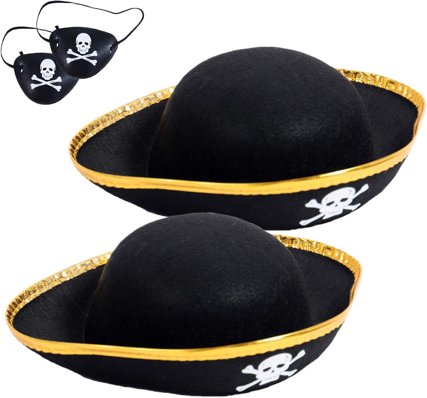 Amazon.com: 2 Packs Kids Felt Pirate Hat - Tri Corner Pirate Party Hat ...