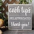 Amazon.com : Cash Tips are Appreciated Thank You! Wood Sign Block ...