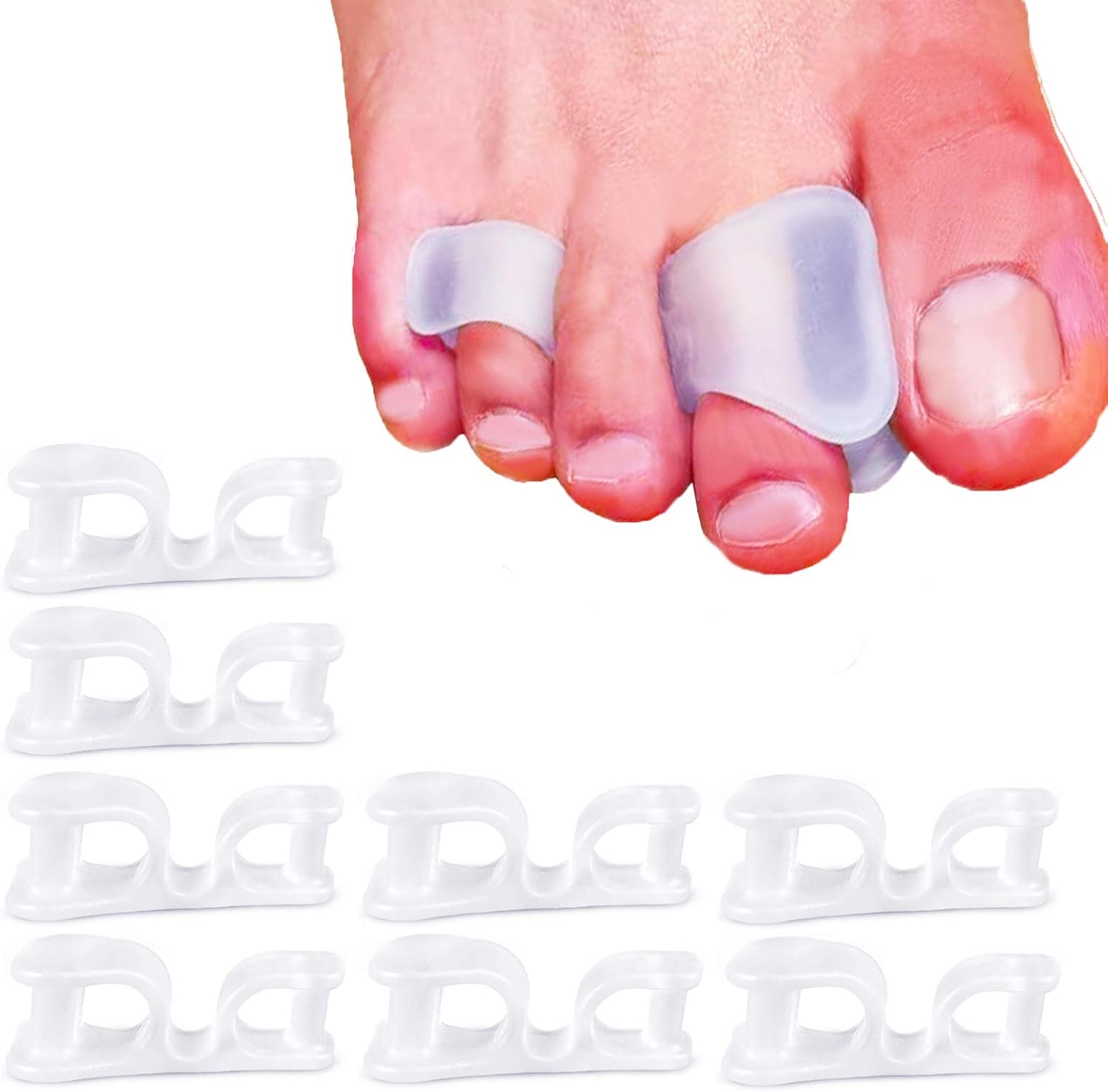 Mcvcoyh Gel Toe Separators Bunion Corrector, 8 Pieces Toe Spreaders for ...