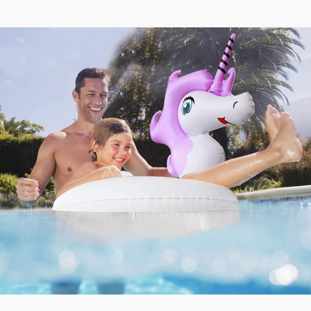 LONEEDY Unicorn Pool Floats, Inflatable Floaties Tube Swim Ring Water ...