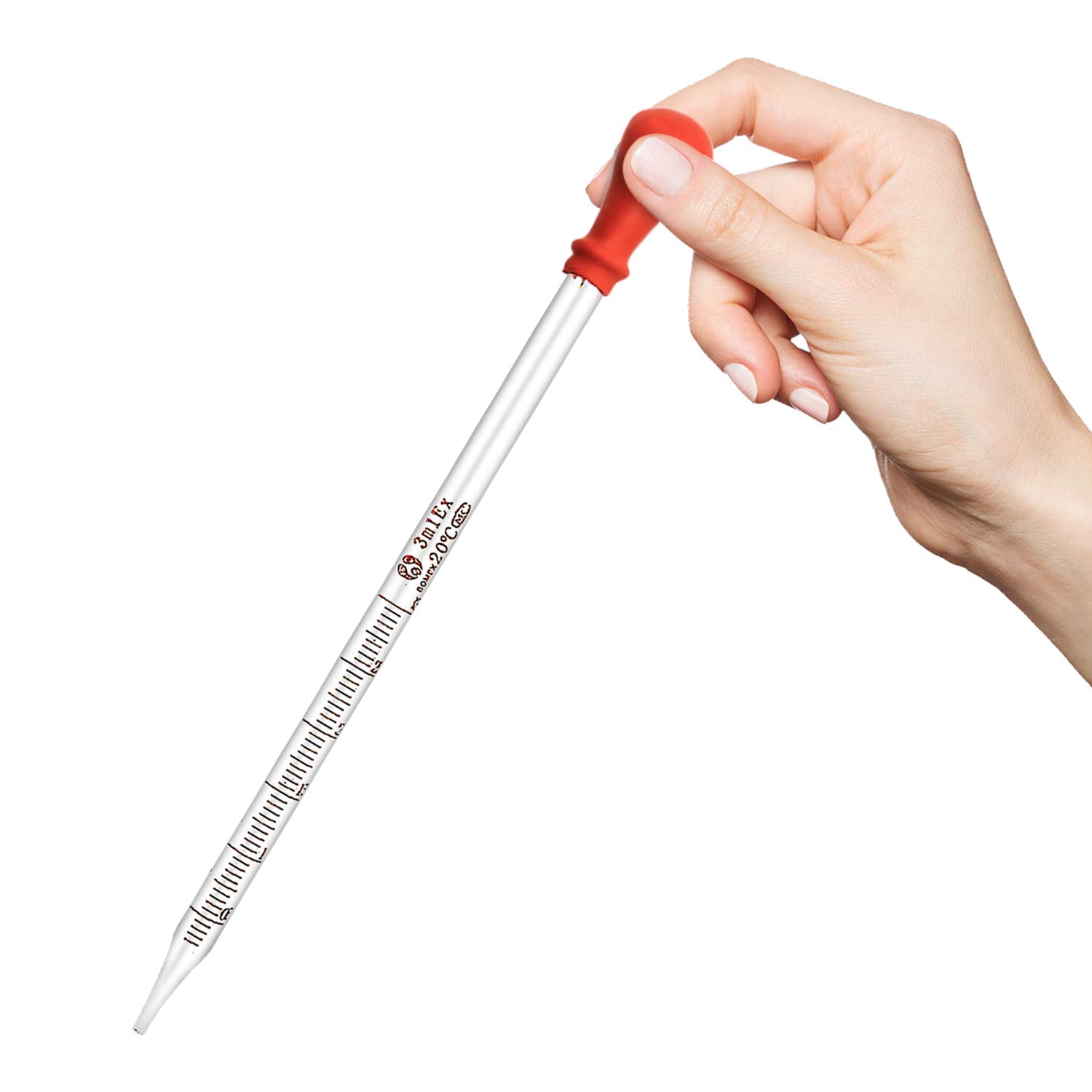 2 Pcs Glass Dropping Pipette 3 ml 5 ml Glass Pipette Graduated Dropper ...